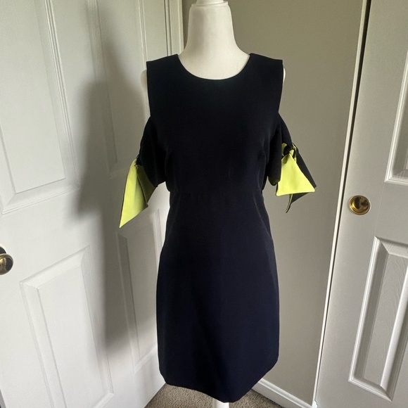 Milly | Dresses | Milly Navy Blue Dress With Lime Green Accents | Poshmark